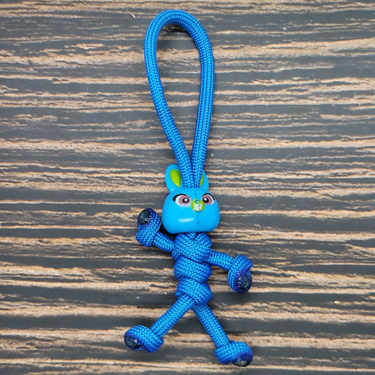 Handmade Paracord Bunny Keychain - Blue